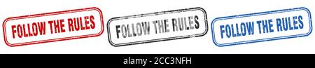 follow the rules grunge stamp set. follow the rules band sign Stock ...