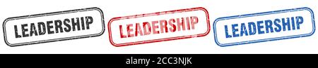 leadership stamp. leadership rectangular sign isolated on transparent ...