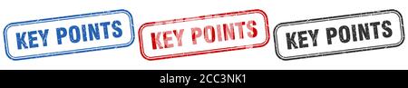 key points stamp. square grunge sign isolated on white background Stock ...