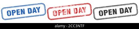 open day stamp. open day rectangular stamp isolated on white background ...