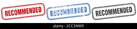 recommended stamp. recommended rectangular sign isolated on transparent ...