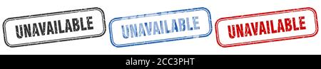 unavailable stamp. unavailable rectangular sign isolated on transparent ...