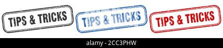 tips & tricks stamp. tips & tricks rectangular sign isolated on ...