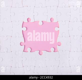Closeup shot of a partially-completed jigsaw puzzle Stock Photo - Alamy