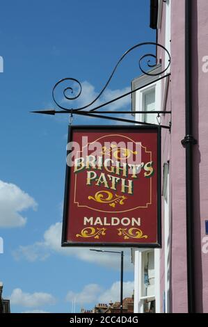 Bright's Path sign, Maldon, Essex. Edward Bright was 'the biggest man ...