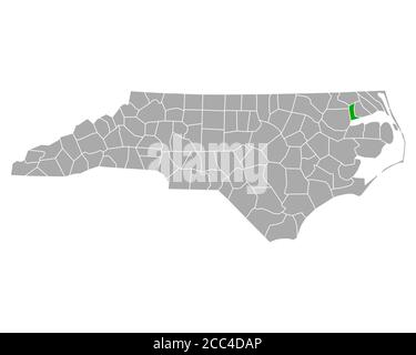 Map of Chowan in North Carolina Stock Photo - Alamy