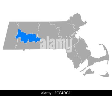Map of Hampshire County, Massachusetts Stock Photo - Alamy