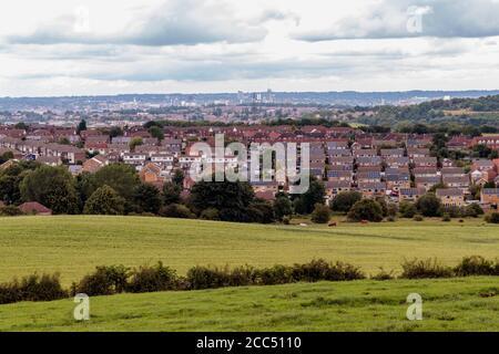 View of houses from Topcliffe Lane, Morley Stock Photo - Alamy
