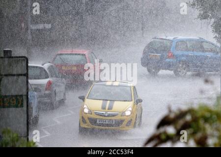 Chippenham, Wiltshire, UK. 18th August, 2020. As forecasters warn that ...