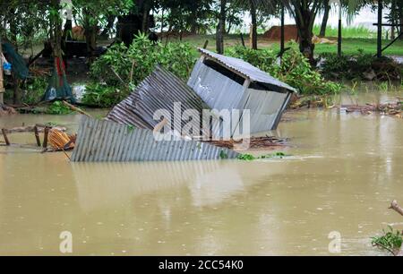 flood water over flowing on the way Stock Photo - Alamy