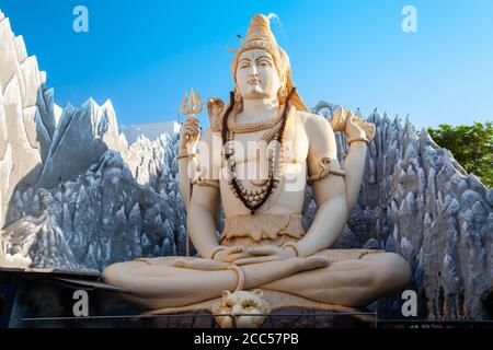 Lord Shiva statue at the Shivoham Shiva Temple, located in Bangalore ...