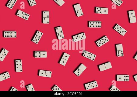 Red domino tiles on a yellow background. Seamless pattern. 3d ...