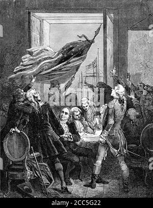 George Washington at the signing of the US Constitution. Painting ...
