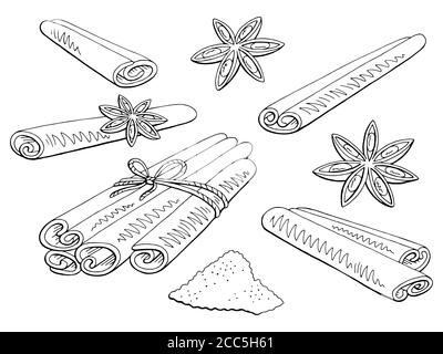 cinnamon powder spice cartoon vector illustration Stock Vector Image ...