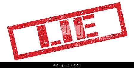 LIE red grungy rectangle stamp sign Stock Photo - Alamy
