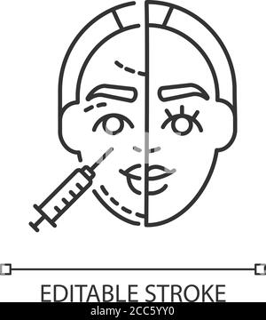 Intradermal injection icon vector line logo mark or symbol set ...