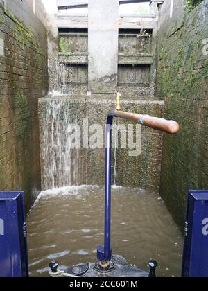 Canal lock cill detail Stock Photo - Alamy