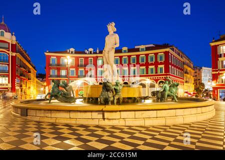 Apollo Statue Sun Fountain Plaza Massena Christmas Decorations ...