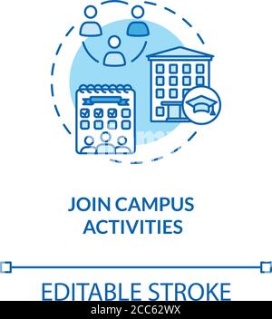 Join campus activities concept icon. Student lifestyle. University ...