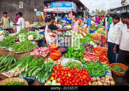 GOA, INDIA - APRIL 06, 2012: Indian dress and fabric at the local ...