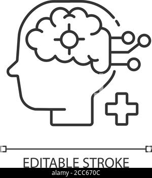 neurological treatment neuroscience neurology line icon vector ...