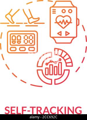 Smartwatch heart rate monitoring abstract concept vector illustration ...