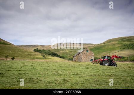 Farm Tractor near the village, of Edale in The Peak District National ...