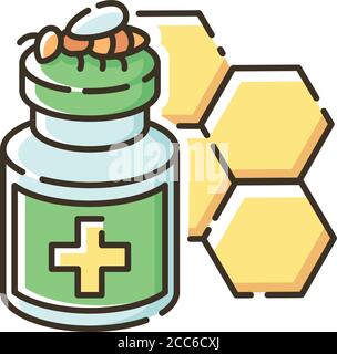Apitherapy icon. Color vector illustration from alternative medicine ...