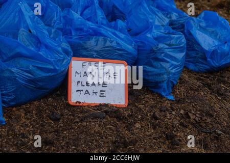 Well rotted horse manure from a riding stable bagged up and offered ...