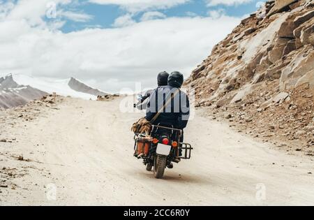 Motobike travelers ride in indian Himalaya roads Stock Photo - Alamy