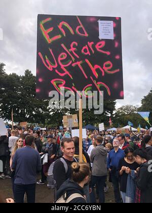 Seattle, USA - Sep 20, 2019: A protestor at the Climate Change protest ...