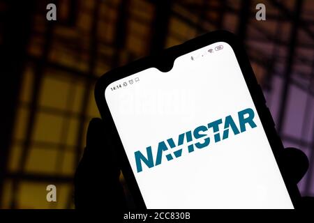 In this photo illustration, the Navistar International Corporation logo ...