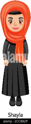 A woman wearing Shayla Islamic traditional veil cartoon character ...
