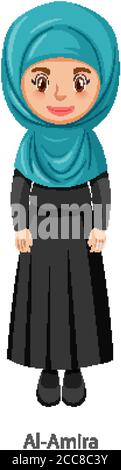 A woman wearing Al-Amira Islamic traditional veil cartoon character ...