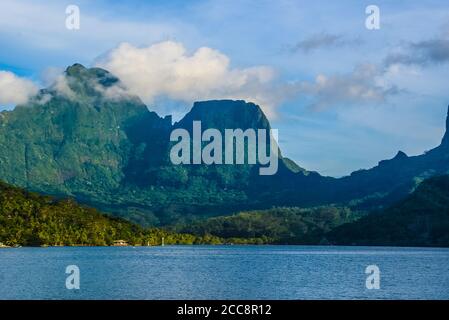 Moorea, French Polynesia: 09/03/2018: Beautiful landscape of the green ...