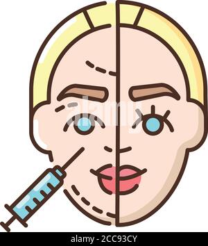 mesotherapy icon, facial injections flat vector Stock Vector Image ...