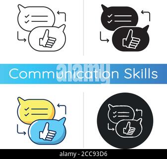 Criticism linear icon. Communication skills, conversation thin line ...