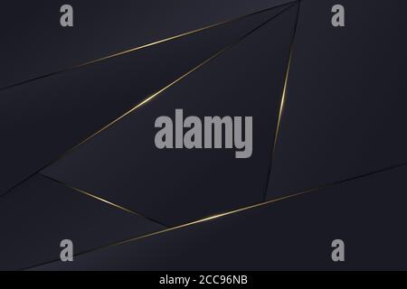 Blue luxury background with golden line decoration and curve light ...