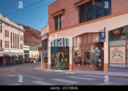 Main Street in Bisbee Arizona, a classic old western mining town Stock ...
