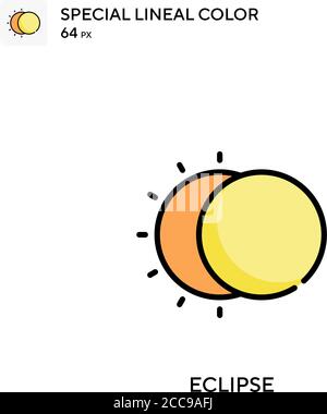 Solar eclipse. Color icon with shadow. Weather glyph vector ...