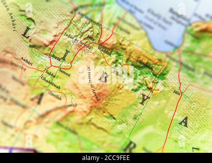 Geographic map of Libya country with important cities Stock Photo - Alamy