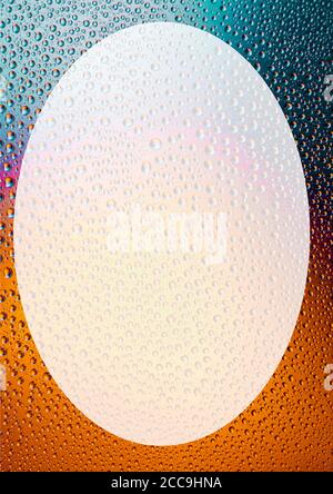 Amber and Blue border design with droplets of water and central copy ...