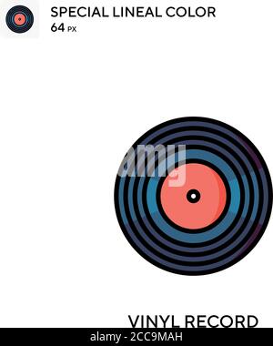 Vinyl Special lineal color icon. Illustration symbol design template ...