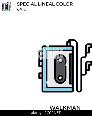 Walkman Special lineal color icon. Illustration symbol design template ...