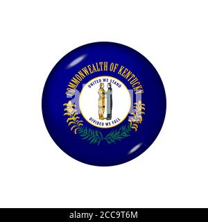 Kentucky icon. Round logo with US state map and title. Stylish Kentucky ...