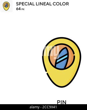 Push pin Special lineal color vector icon. Illustration symbol design ...