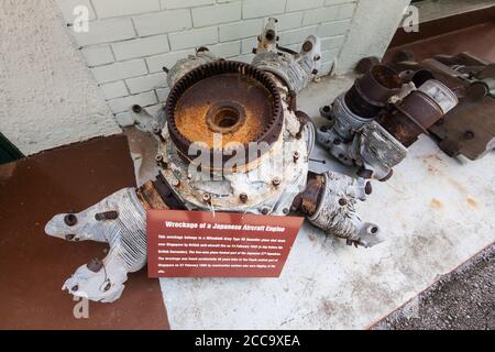 Wreckage of a Japanese Aircraft Engine from battlefield on display at ...