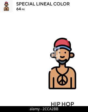 Hip hop Special lineal color icon. Illustration symbol design template ...