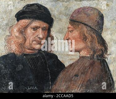 Luca Signorelli - Self-Portrait with Niccolò d'Angeli Franceschi ...