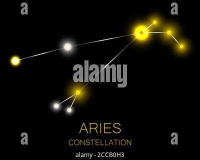 Aries constellation. Stars in the night sky. Cluster of stars and ...
